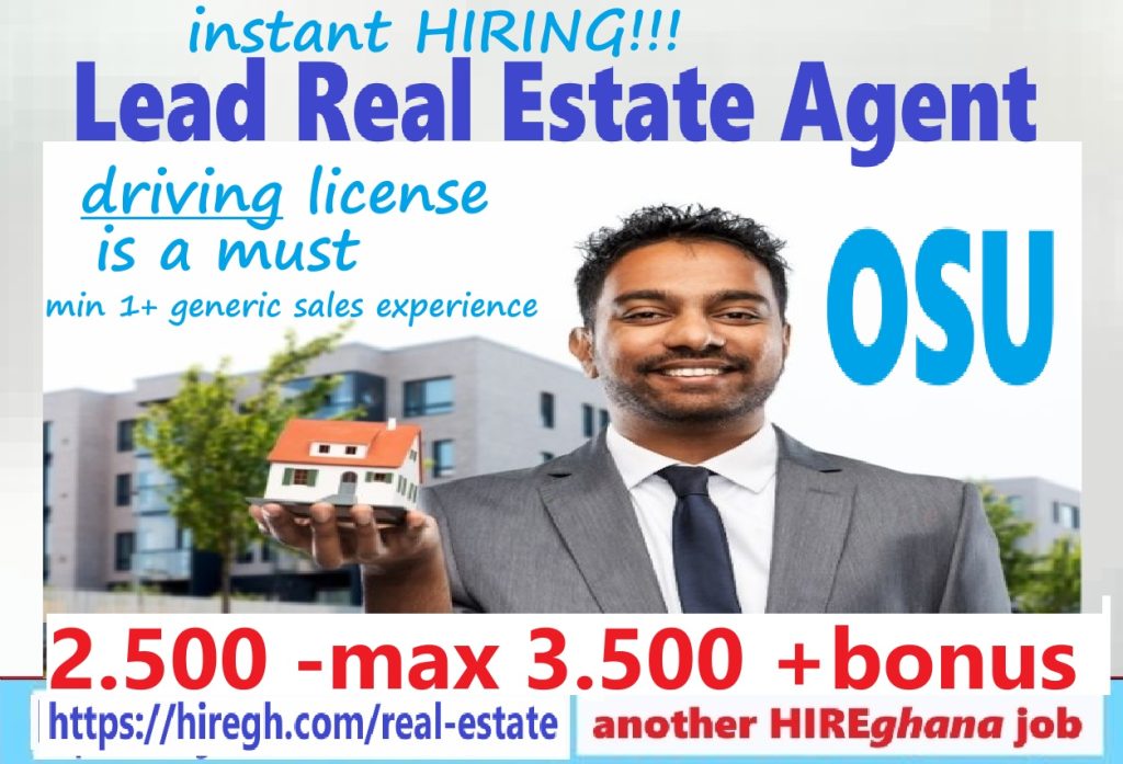 OSU: max 3.500 net + Bonus for a LEAD REAL ESTATE AGENT - male; must ...